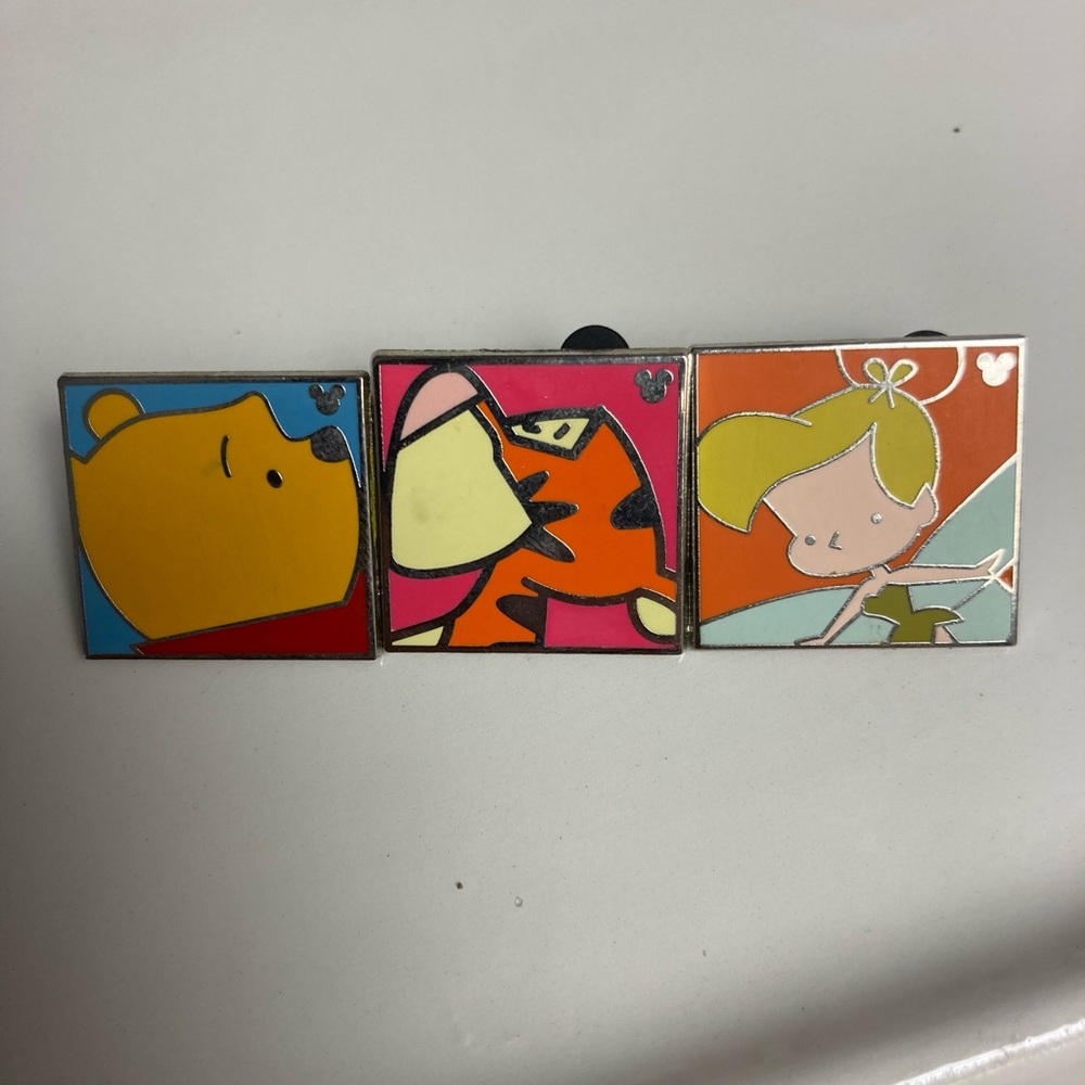 Three Cartoony Style Hidden Mickey Pins - Gem